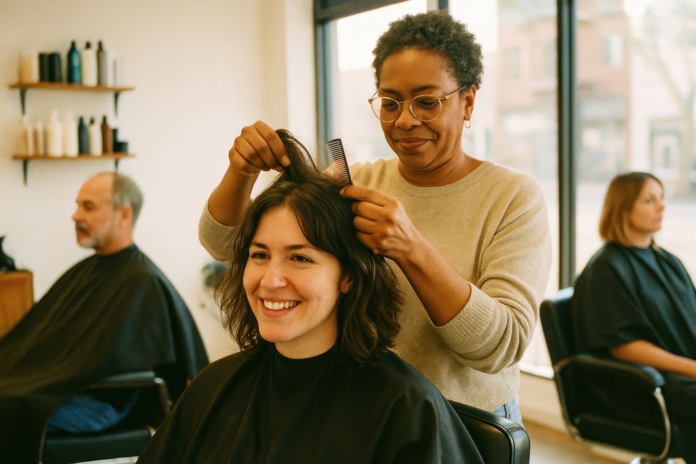 Hair salon styling session smiles. | Free Photo - rawpixel