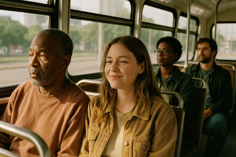Diverse passengers on city bus | Free Photo - rawpixel