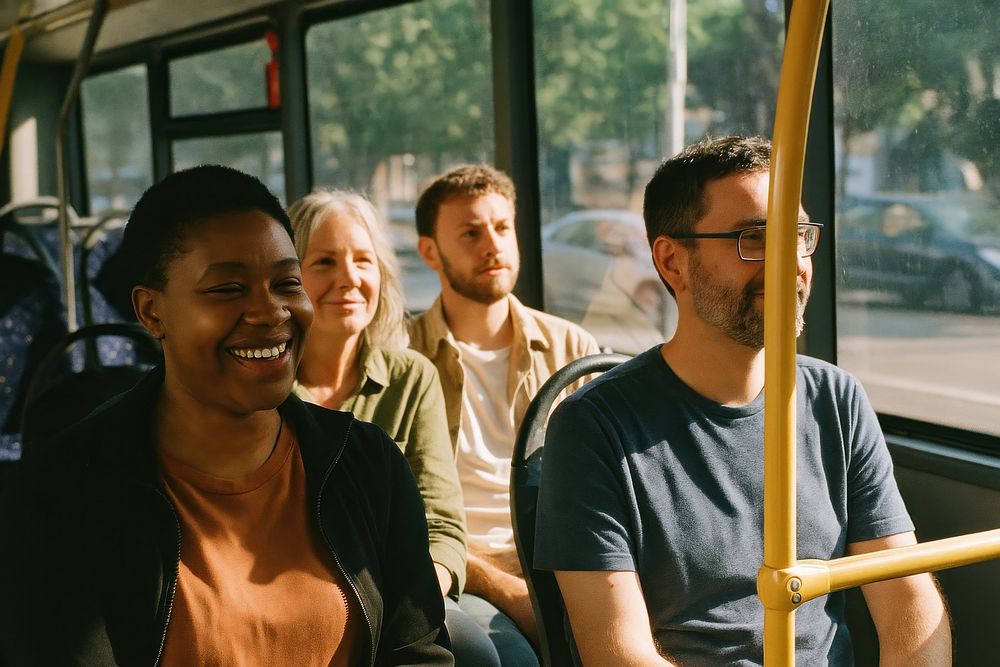 Happy diverse people commuting together. | Free Photo - rawpixel