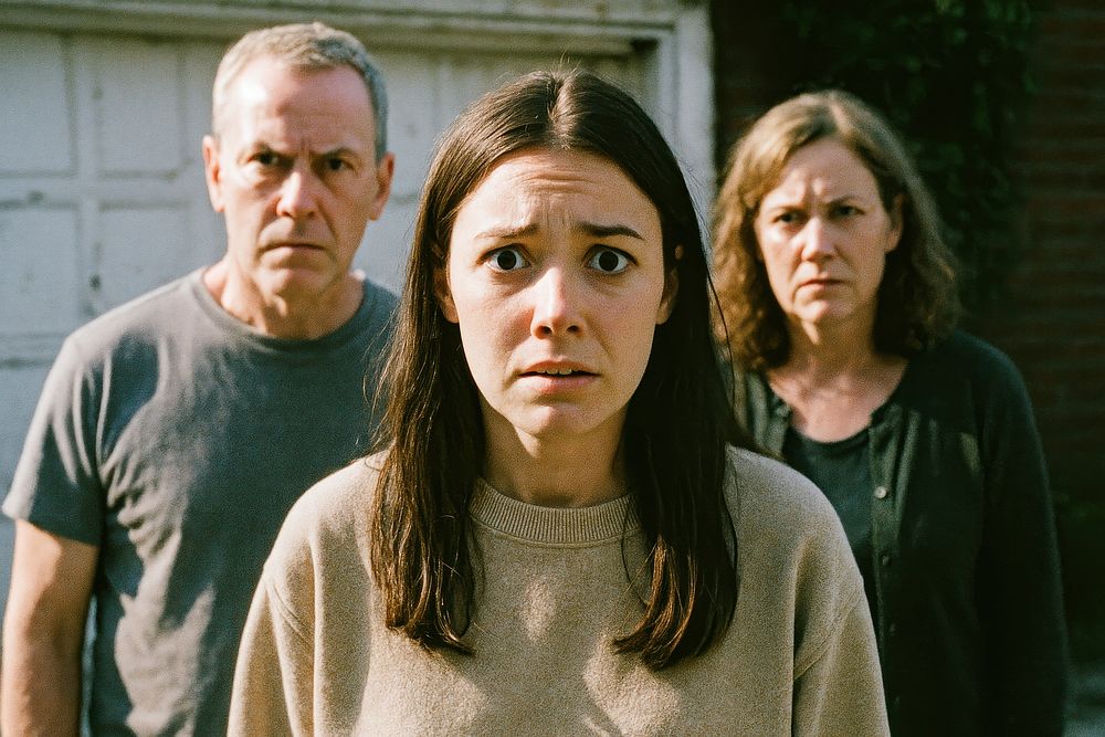Concerned family outdoor portrait | Free Photo - rawpixel
