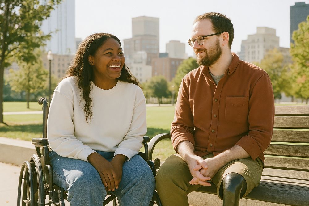 Inclusive friendship outdoor conversation | Free Photo - rawpixel