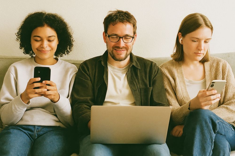 Group using digital devices together. | Free Photo - rawpixel