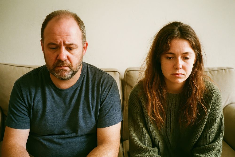 Pensive people on a couch. | Free Photo - rawpixel