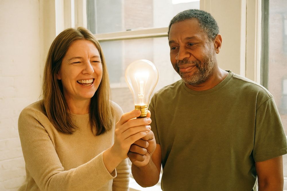 Joyful teamwork ignites bright ideas. | Free Photo - rawpixel