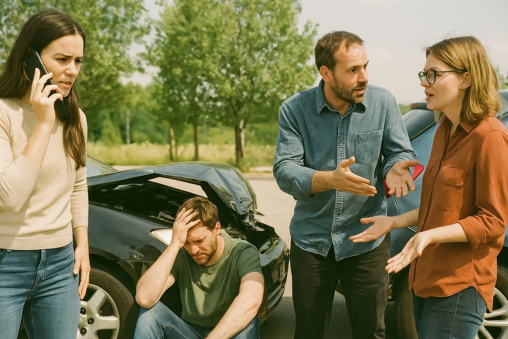 Car accident discussion outdoors. | Free Photo - rawpixel