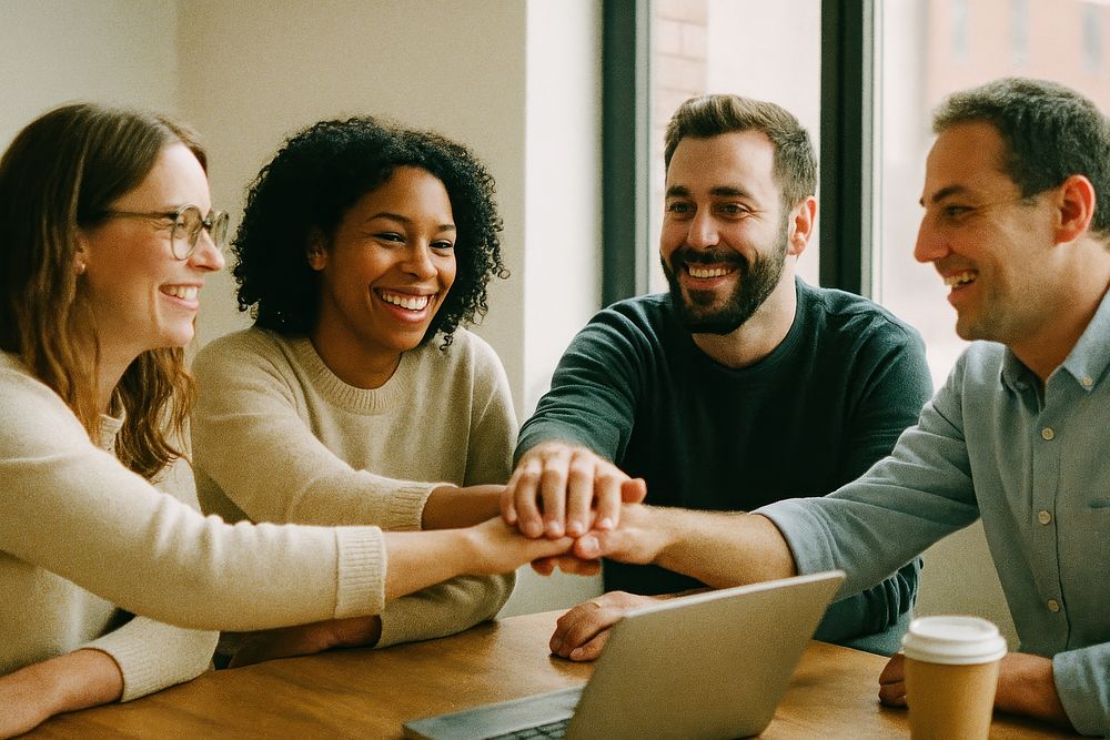 Teamwork collaboration success smiles | Free Photo - rawpixel