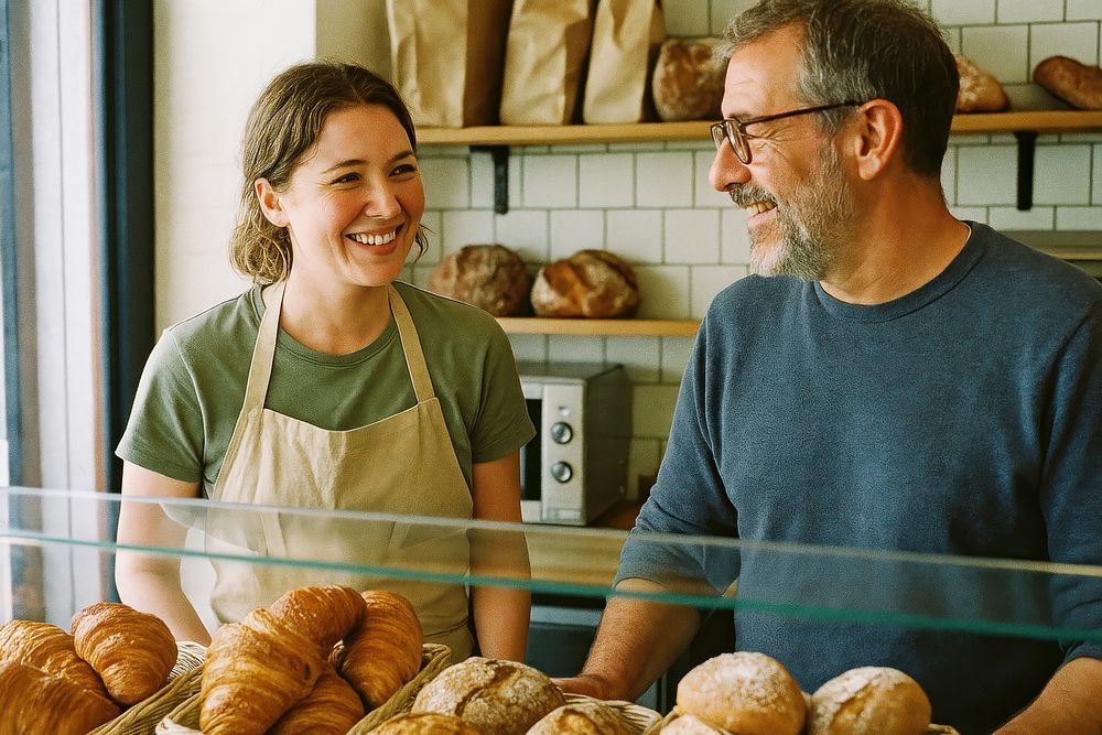 Friendly bakery staff smiling together. | Free Photo - rawpixel