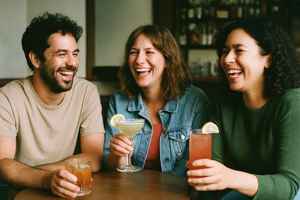 Friends enjoying drinks together. | Free Photo - rawpixel
