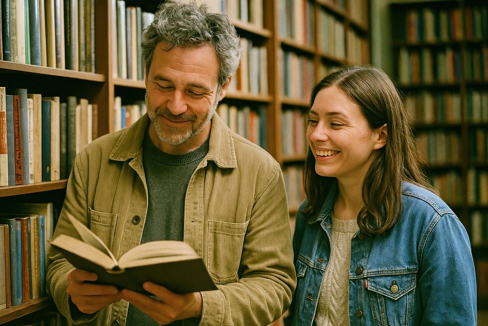 Happy library reading together | Free Photo - rawpixel