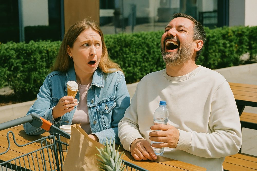 Surprised couple enjoying laughter. | Free Photo - rawpixel