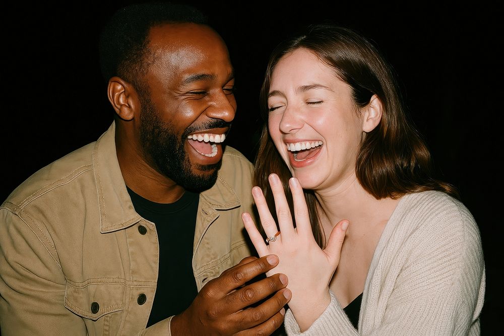 Joyful couple engagement celebration | Free Photo - rawpixel