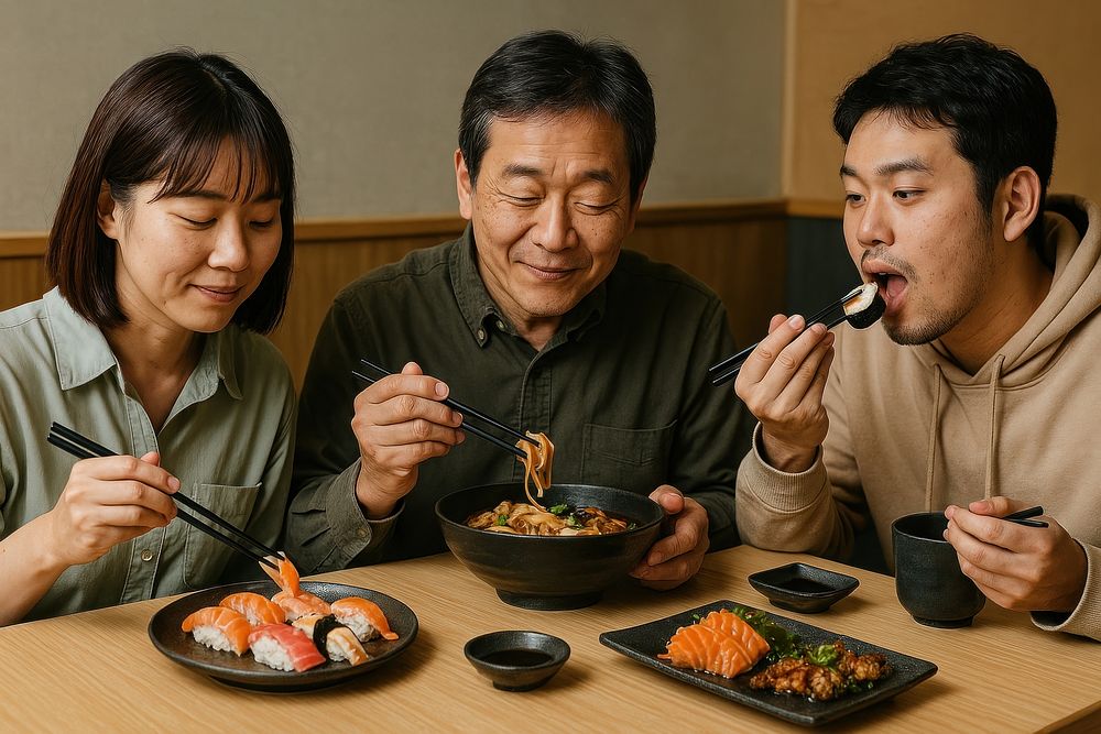 Family enjoying delicious Japanese cuisine | Free Photo - rawpixel