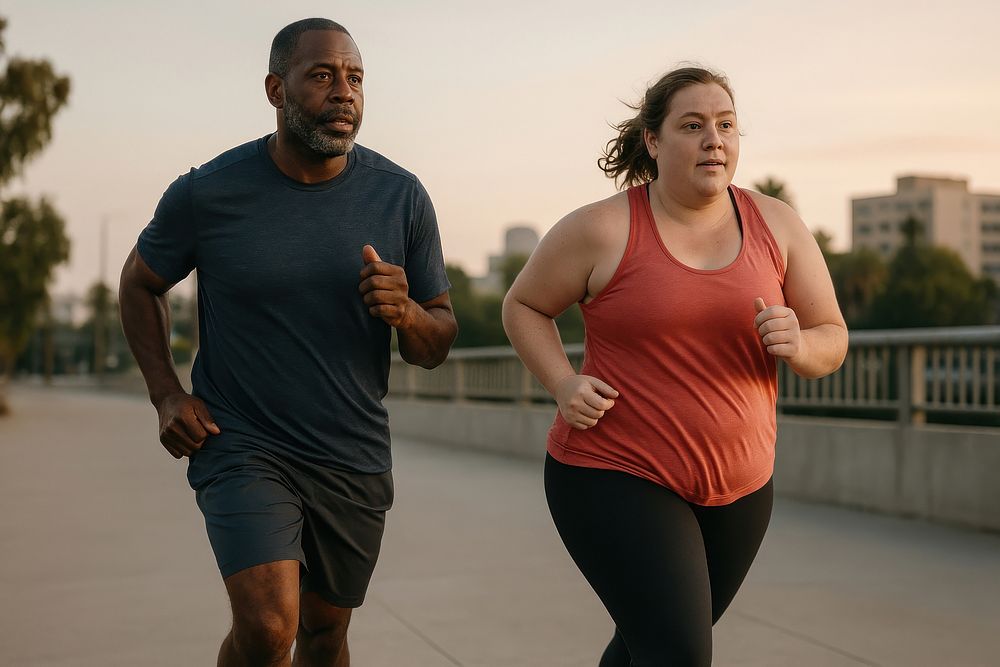 Diverse pair jogging outdoors. | Free Photo - rawpixel