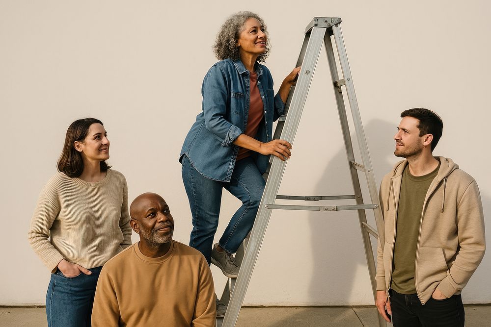 Diverse group teamwork ladder | Free Photo - rawpixel