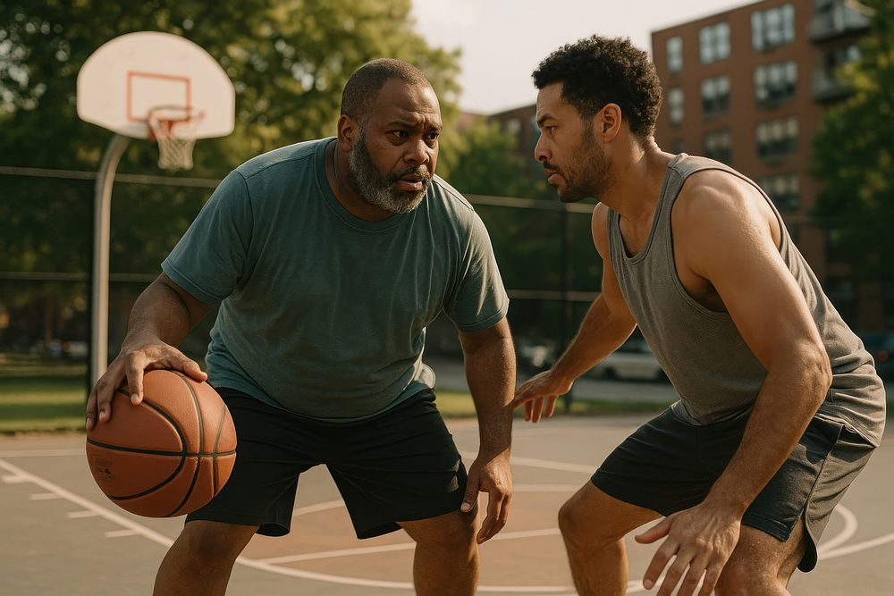 Intense outdoor basketball game scene. | Free Photo - rawpixel