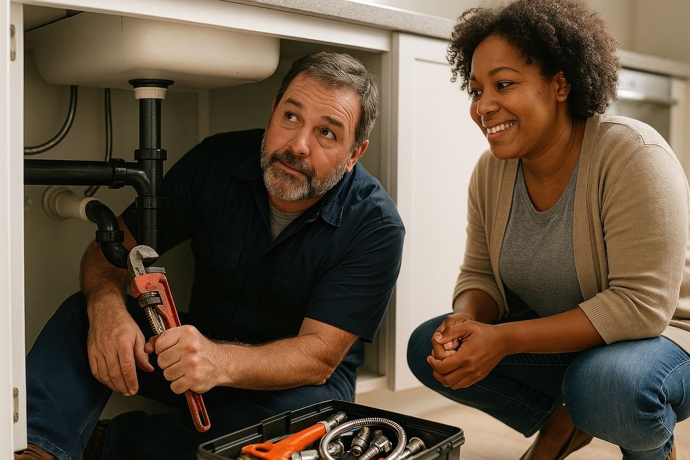 Plumber fixing kitchen sink | Free Photo - rawpixel