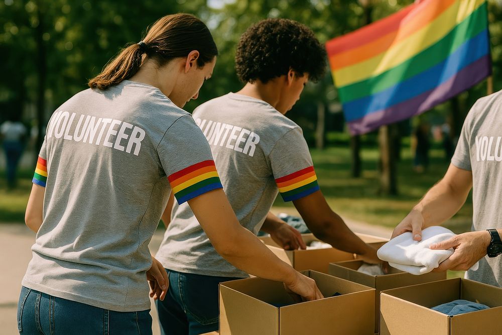Volunteers organizing donations outdoors. | Free Photo - rawpixel