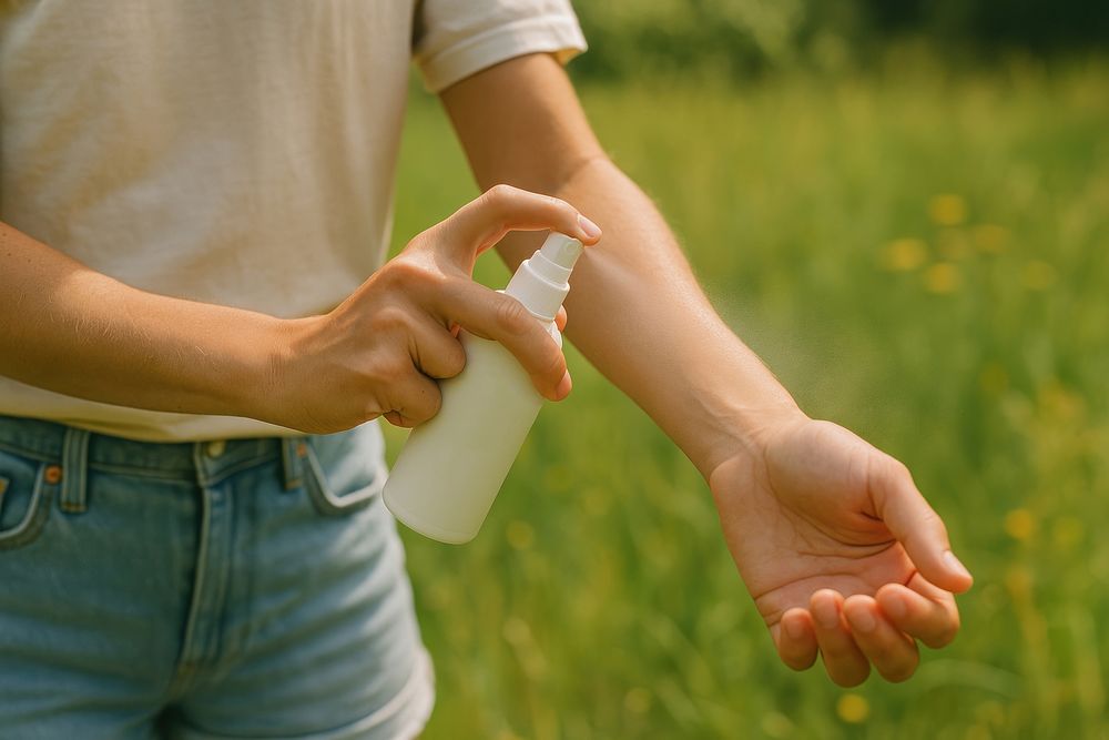 Applying insect repellent outdoors. | Free Photo - rawpixel