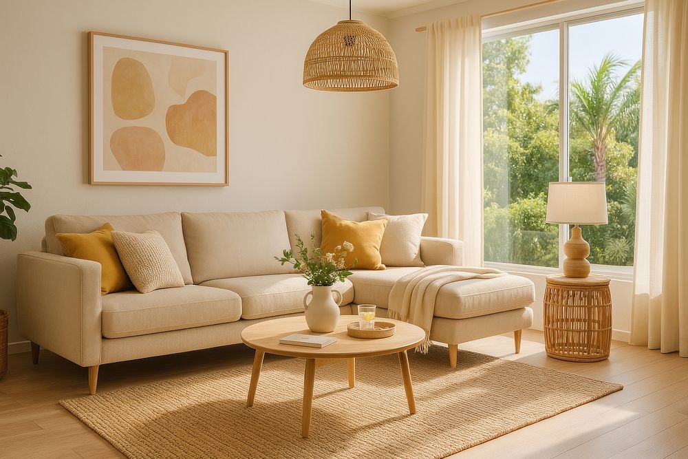 Cozy neutral living room design. | Free Photo - rawpixel