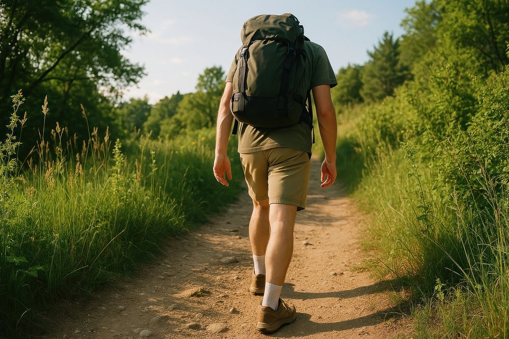Hiker exploring nature trail. | Free Photo - rawpixel
