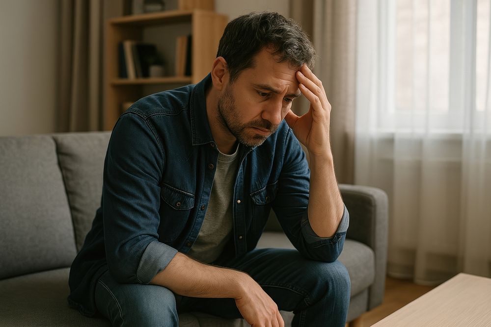Worried man sitting alone. | Free Photo - rawpixel