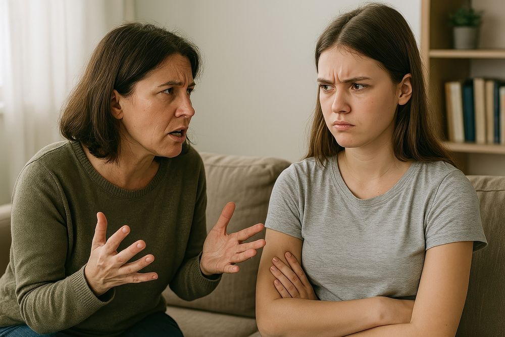 Mother-daughter conflict resolution scene. | Free Photo - rawpixel