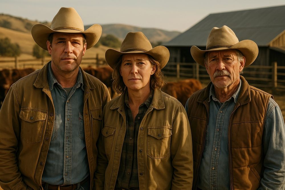 Ranchers in rugged landscape. | Free Photo - rawpixel