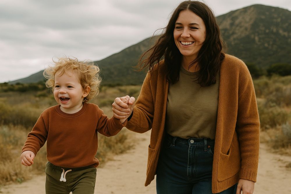 Mother child joyful nature walk | Free Photo - rawpixel