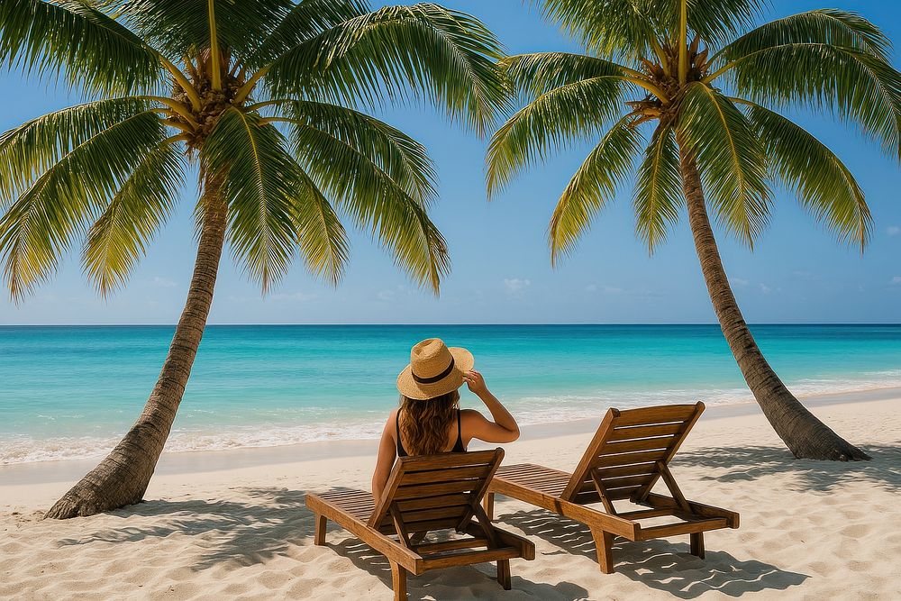 Tropical beach relaxation scene. | Free Photo - rawpixel