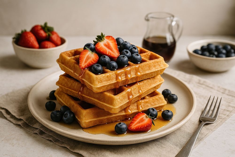 Delicious waffles with fresh berries | Free Photo - rawpixel