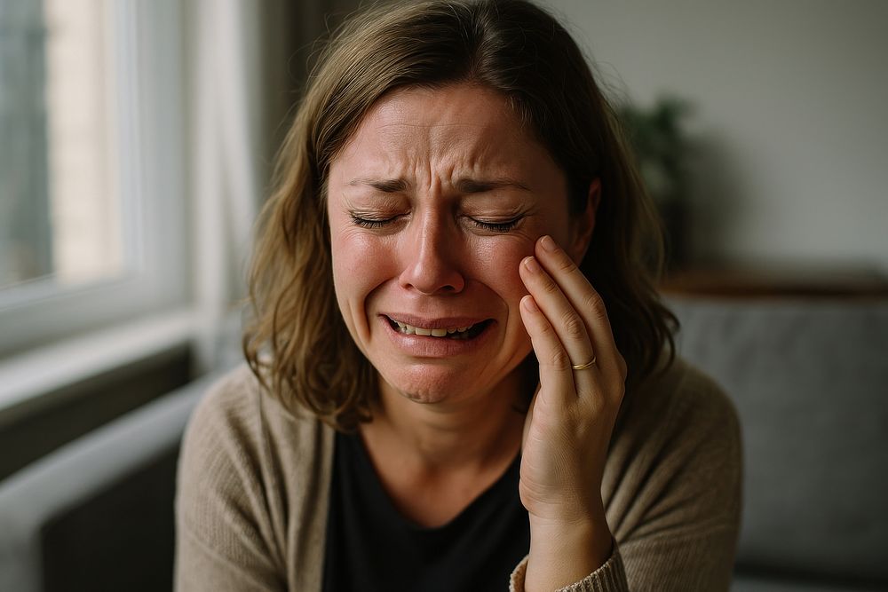 Emotional woman crying indoors. | Free Photo - rawpixel