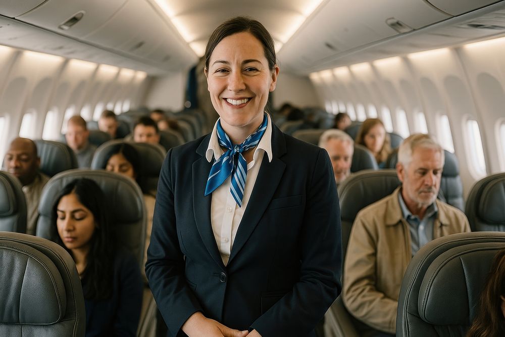 Flight attendant smiling passengers | Free Photo - rawpixel