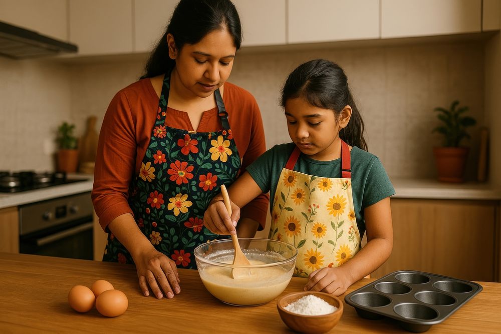 Mother daughter baking together joyfully. | Free Photo - rawpixel