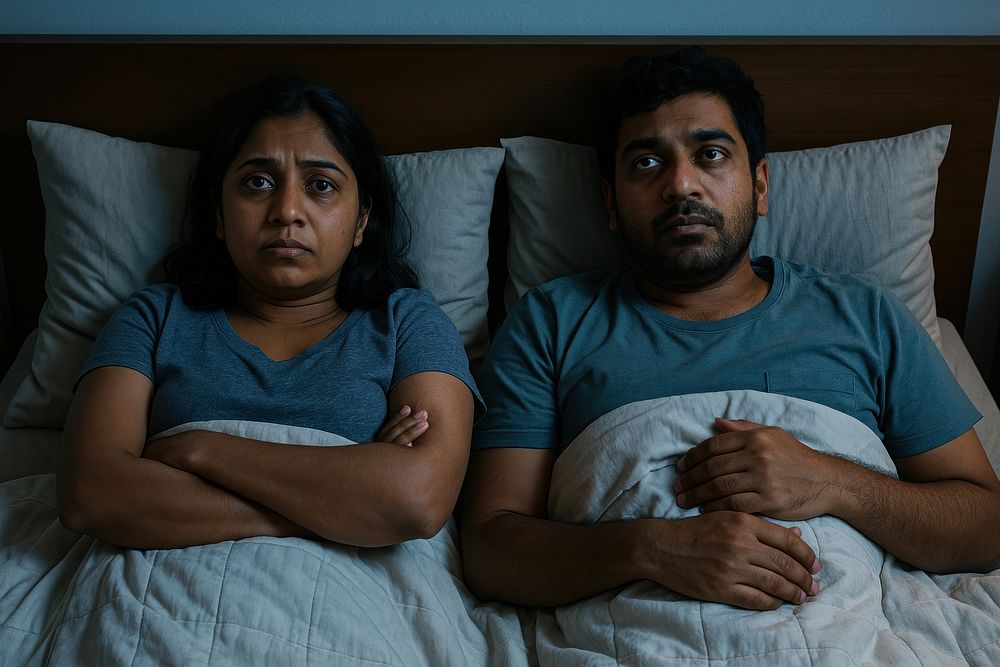 Couple experiencing sleepless night. | Free Photo - rawpixel