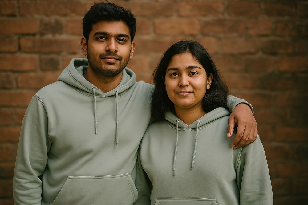 Casual portrait of two friends. | Free Photo - rawpixel