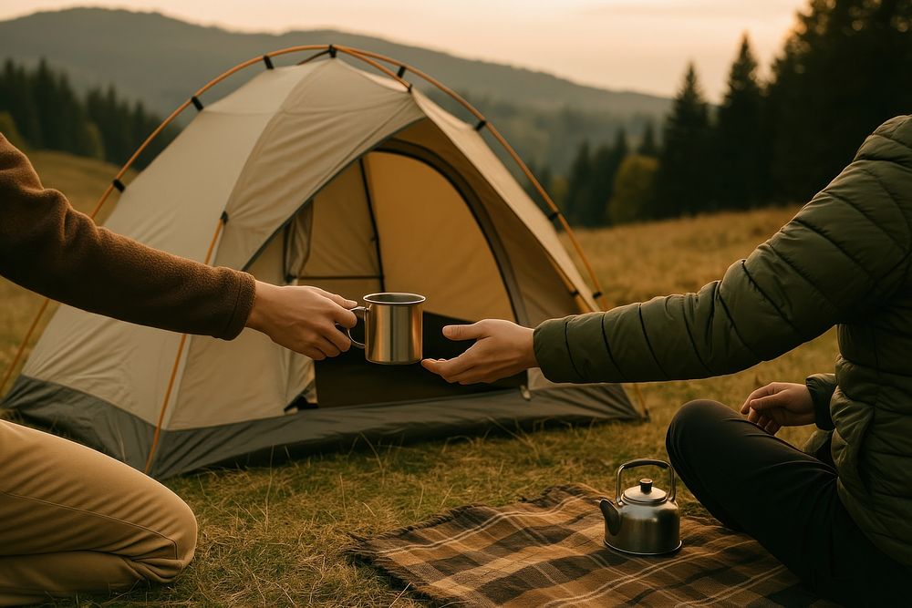 Cozy camping morning ritual | Free Photo - rawpixel