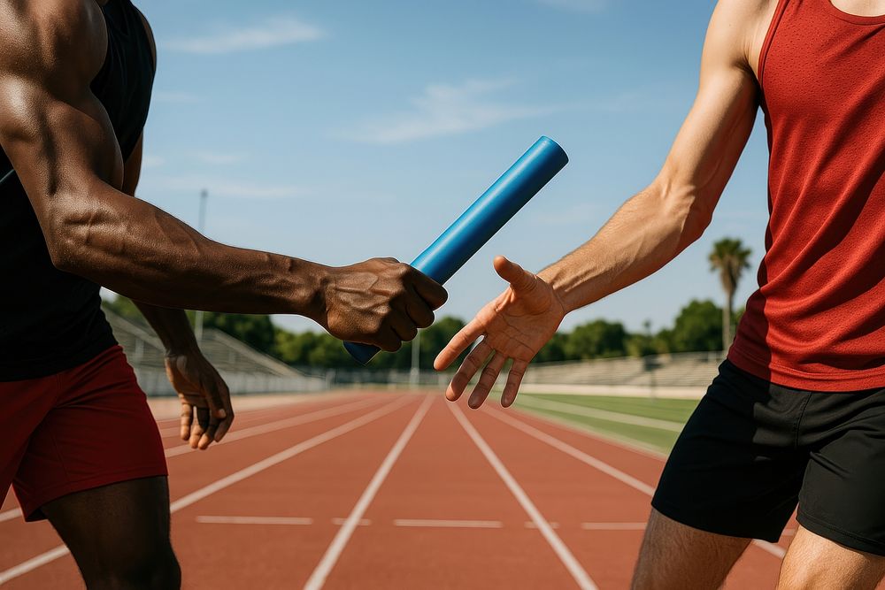Dynamic relay race teamwork | Free Photo - rawpixel