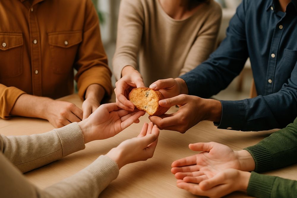 Sharing cookie hands together | Free Photo - rawpixel
