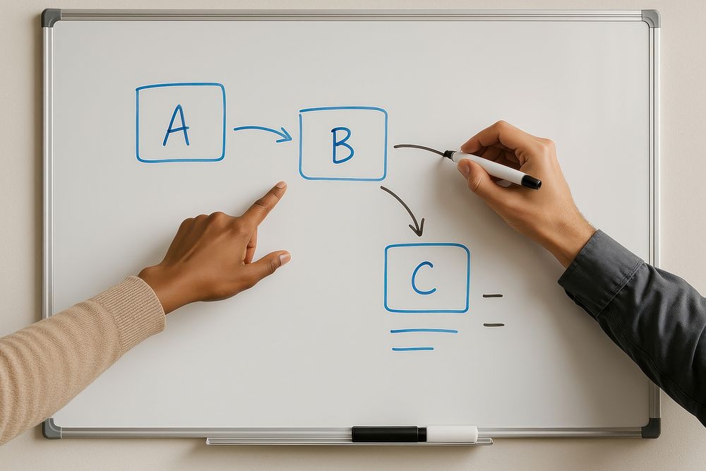 Collaborative planning on whiteboard | Free Photo - rawpixel