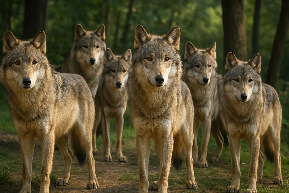 Wolves pack forest wilderness unity. | Free Photo - rawpixel