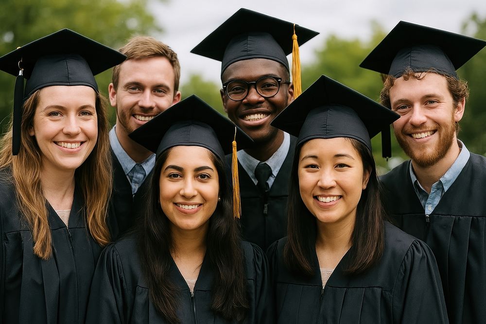 Diverse graduates celebrating achievement. | Free Photo - rawpixel