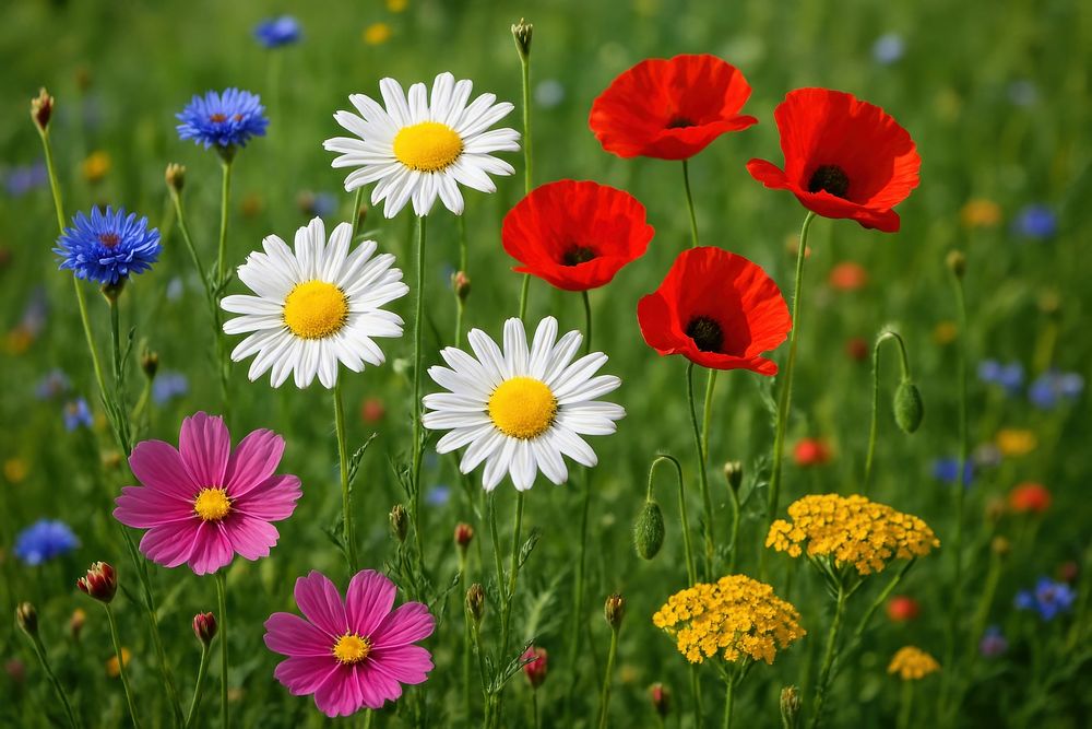 Vibrant wildflowers in meadow | Free Photo - rawpixel