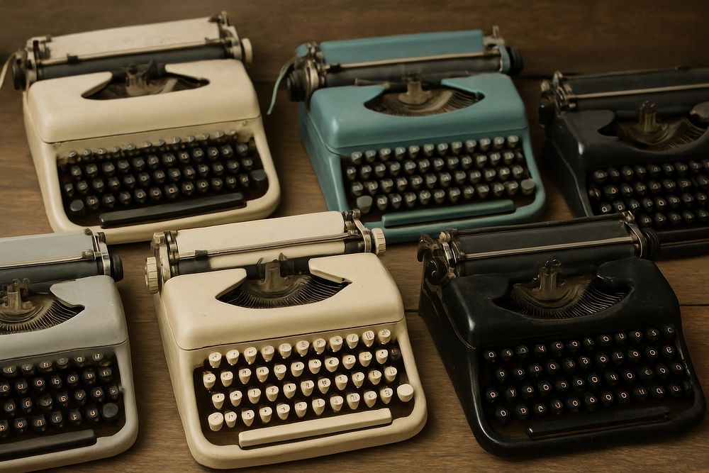 Vintage typewriters collection display. | Free Photo - rawpixel