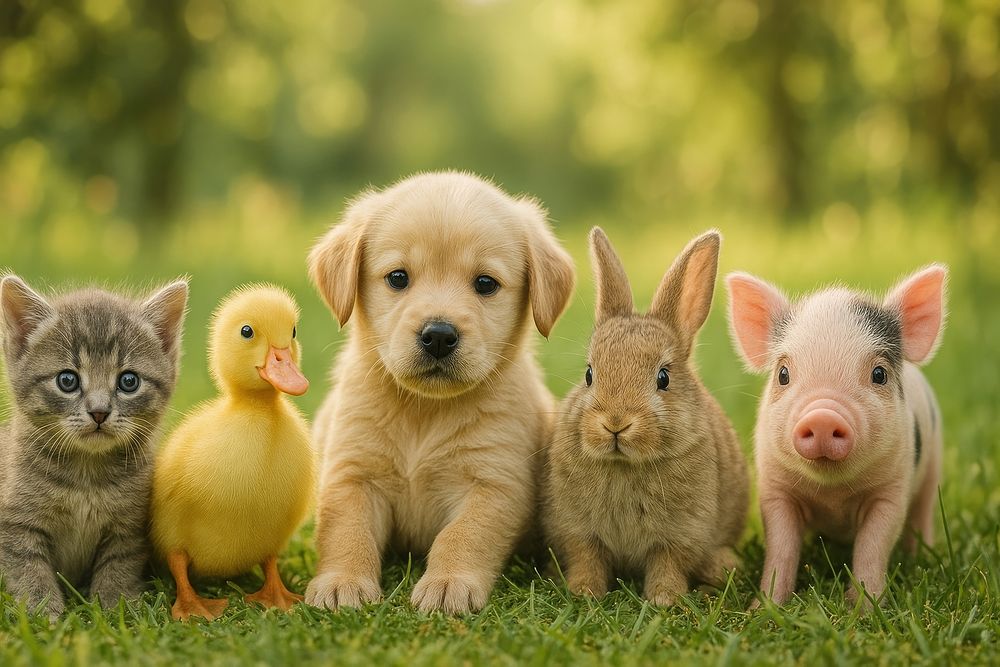 Adorable baby animals together | Free Photo - rawpixel