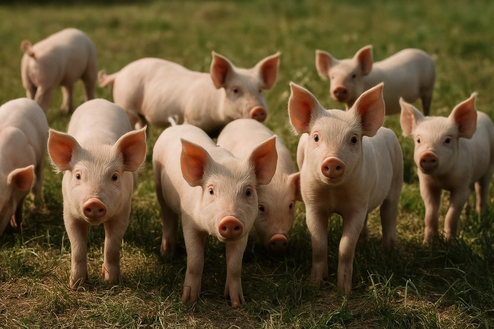 Adorable piglets on grass | Free Photo - rawpixel