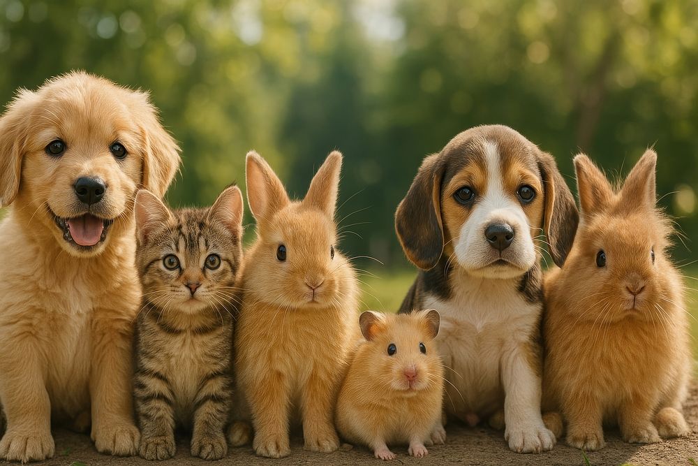 Adorable pets together outdoors. | Free Photo - rawpixel