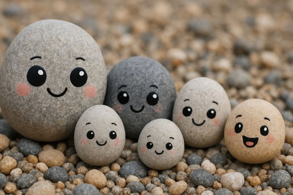 Cute painted smiling stones | Free Photo - rawpixel