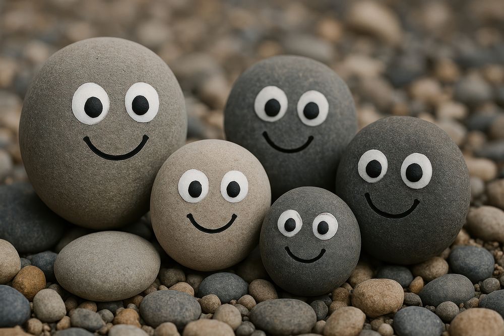 Smiling stones on pebbles | Free Photo - rawpixel