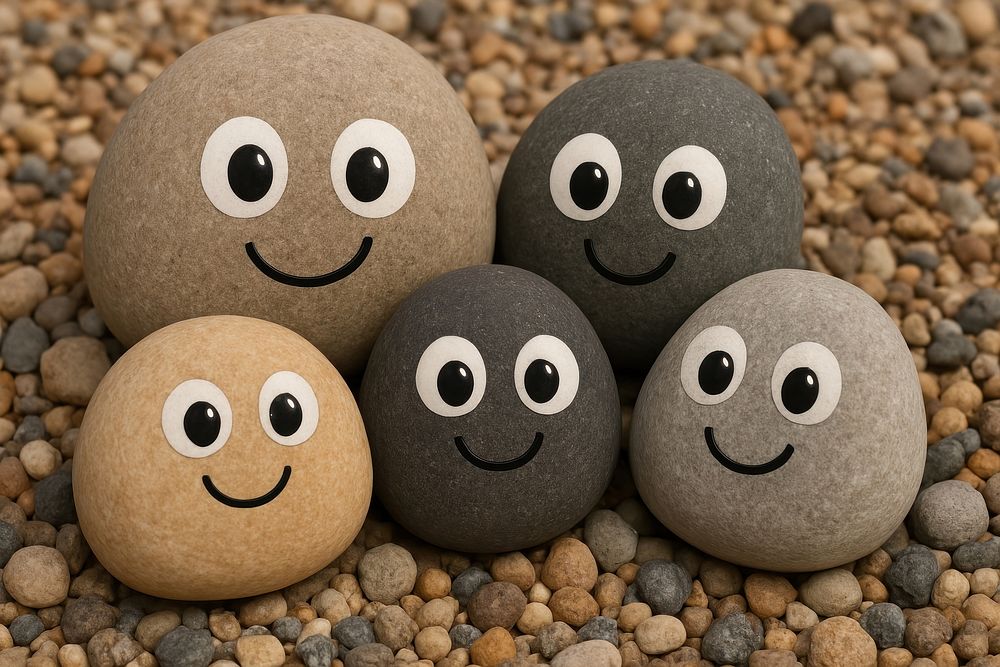 Smiling stones on pebbled ground. | Free Photo - rawpixel
