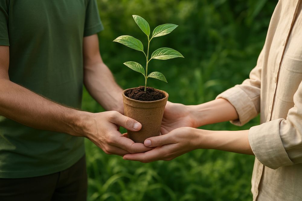 Hands exchanging potted plant. | Free Photo - rawpixel